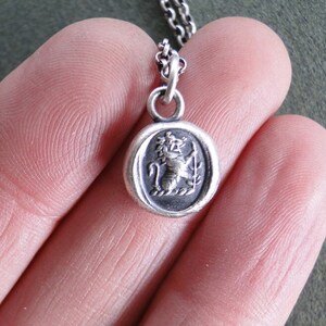 Lion Pendant. Antique Wax Seal Jewelry. Silver Seal Jewelry. Valiant ...