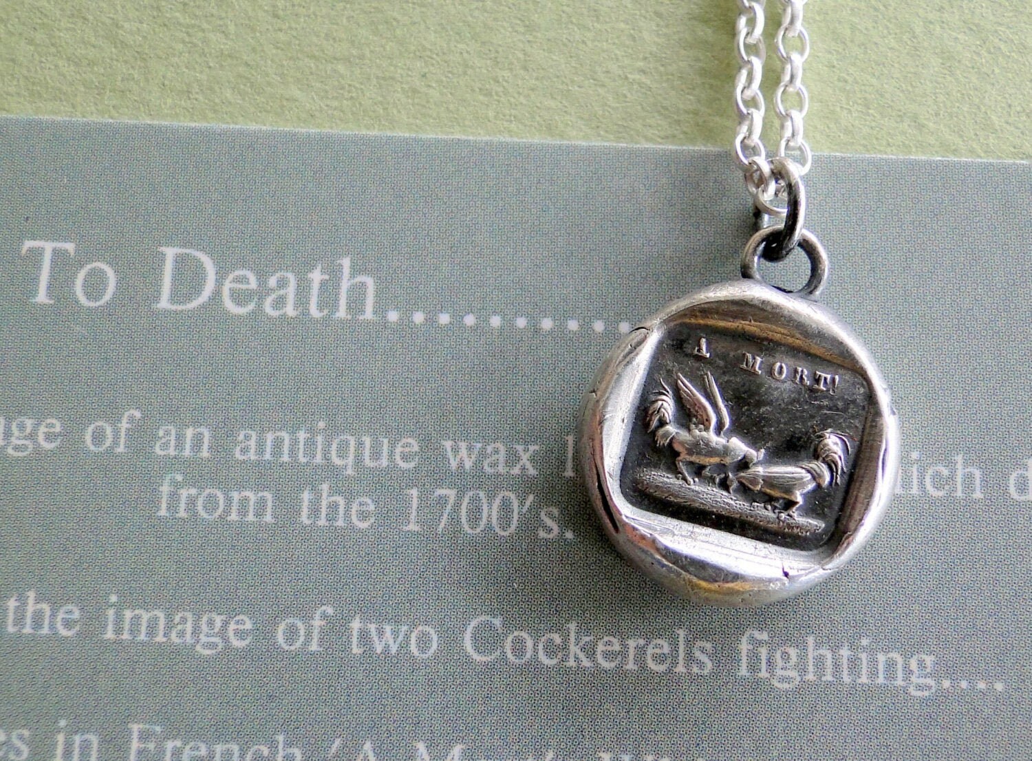 Fighter Pendant . Sterling Silver Antique Wax Seal Jewelry, Sterling ...