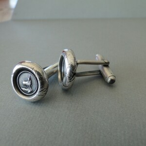 Wisdom and Diplomacy Cufflinks. Full Goat Image, Antique Wax Seal ...