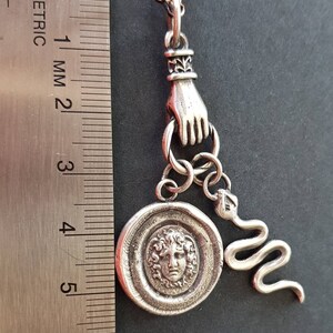 Medusa, Snake and Hand Necklace. Female Warrior....sterling Silver With ...