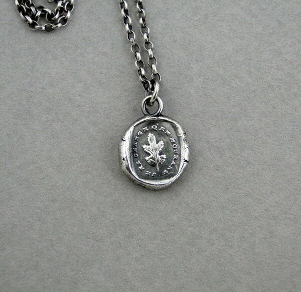 I Remain Steadfast Until Death. Oak Leaf Pendant. Sterling - Etsy