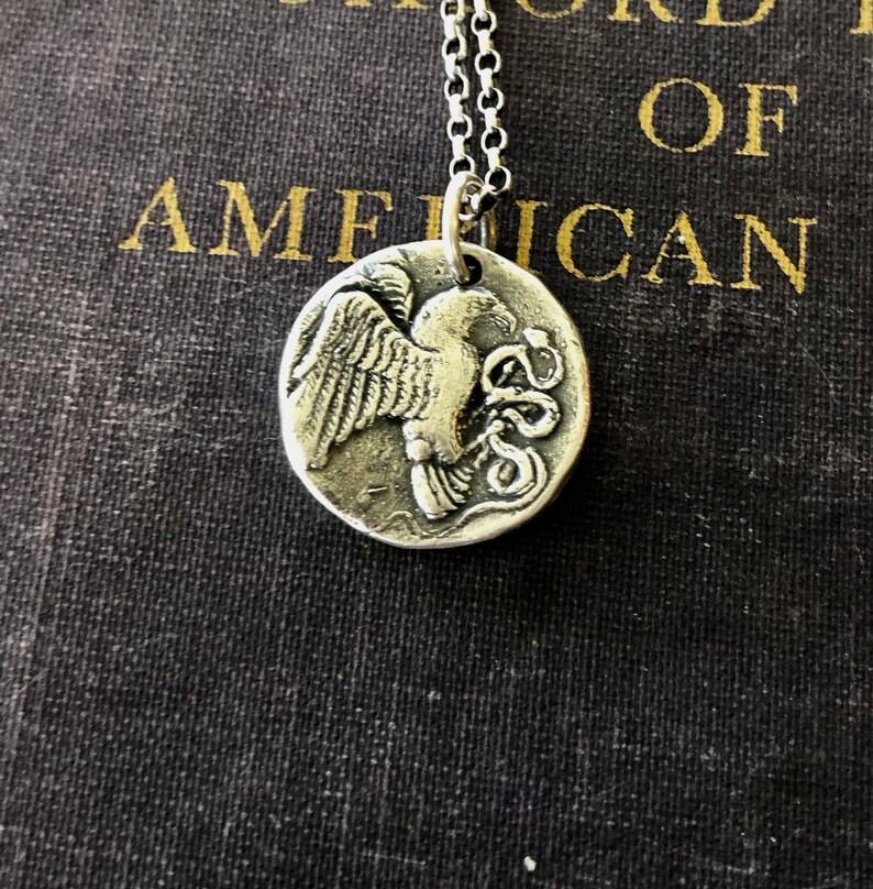Eagle and Snake. Sterling Silver Antique Greek Coin Replica. - Etsy