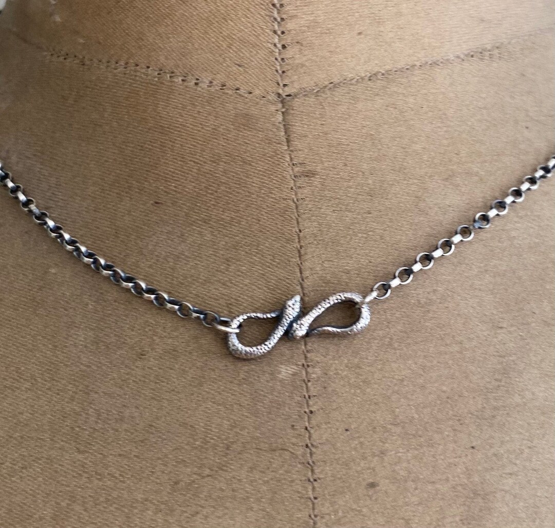 Sterling Silver Eternity Snake Necklace. You Choose Your Length. Made ...