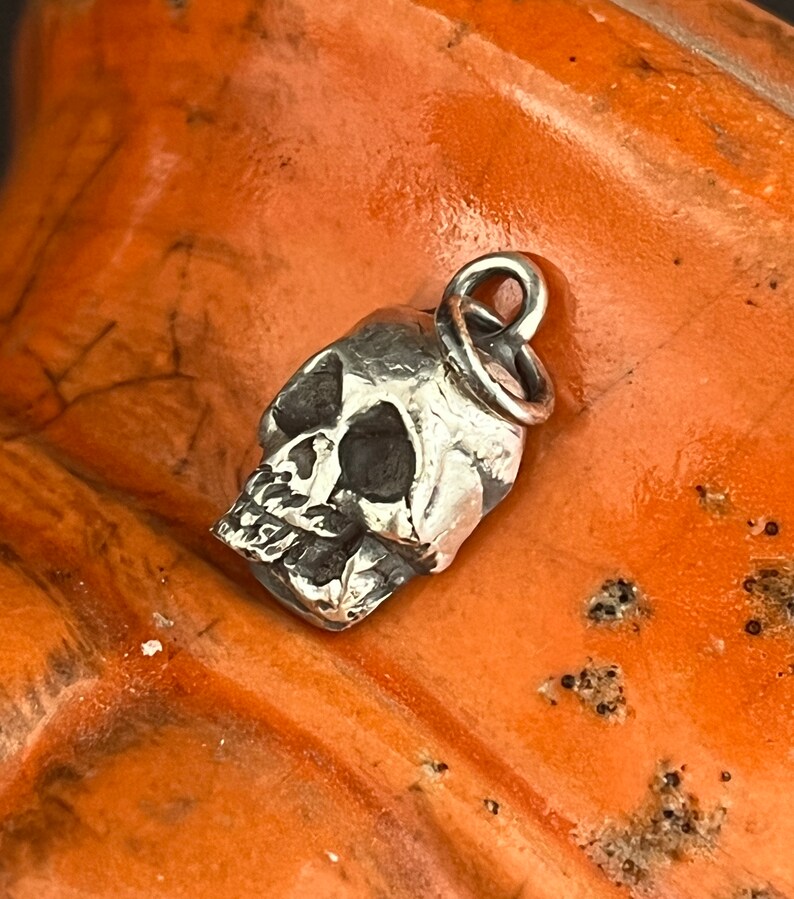 Tiny Solid Silver Skull. Memento Mori Add to Your Amulet. - Etsy