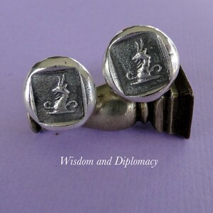 Wisdom and Diplomacy Cufflinks. Goat or Ibex, Antique Wax Seal ...