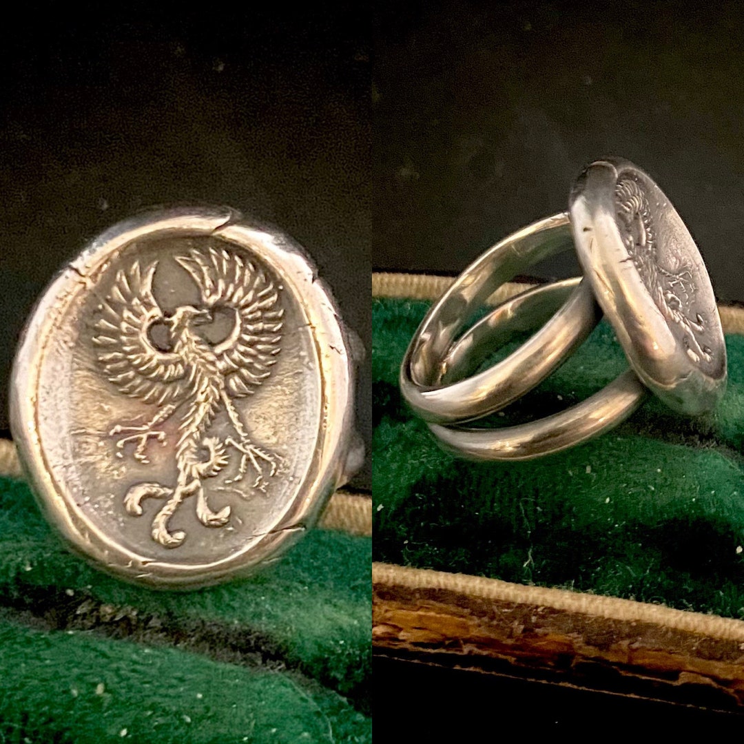 Phoenix Rising. Split Shank Double Band. Sterling Silver Meaningful ...
