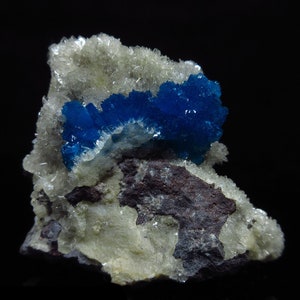 Dark Blue Cavansite on Matrix With Stilbite (non-precious Natural ...