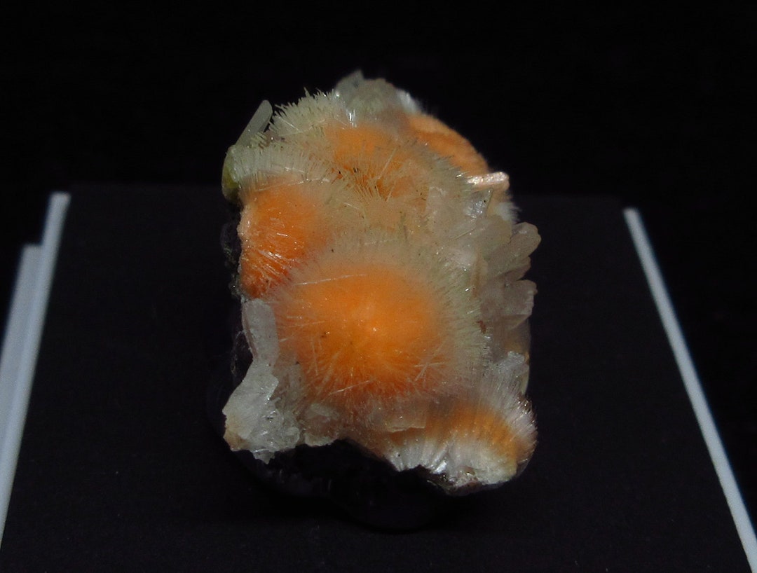 Mesolite on Matrix Mounted in Display Box non-precious Natural Mineral ...