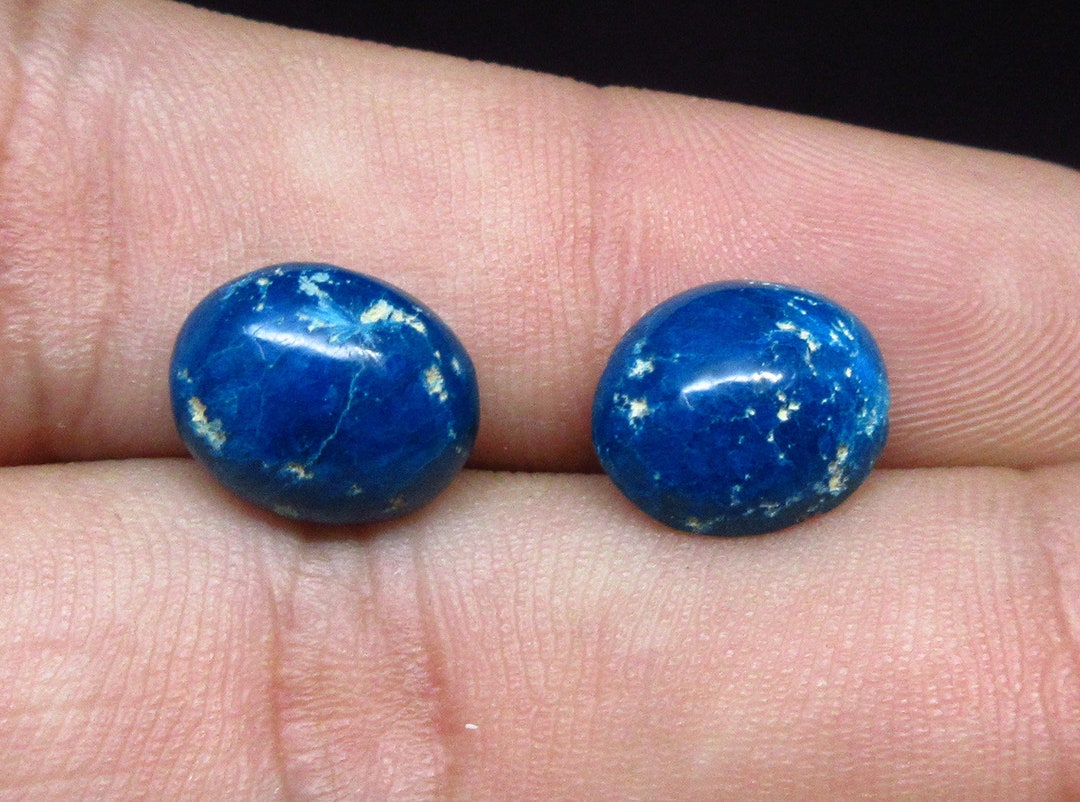 Pair of Cavansite Dark Blue Cavansite (non Precious Natural Stone ...