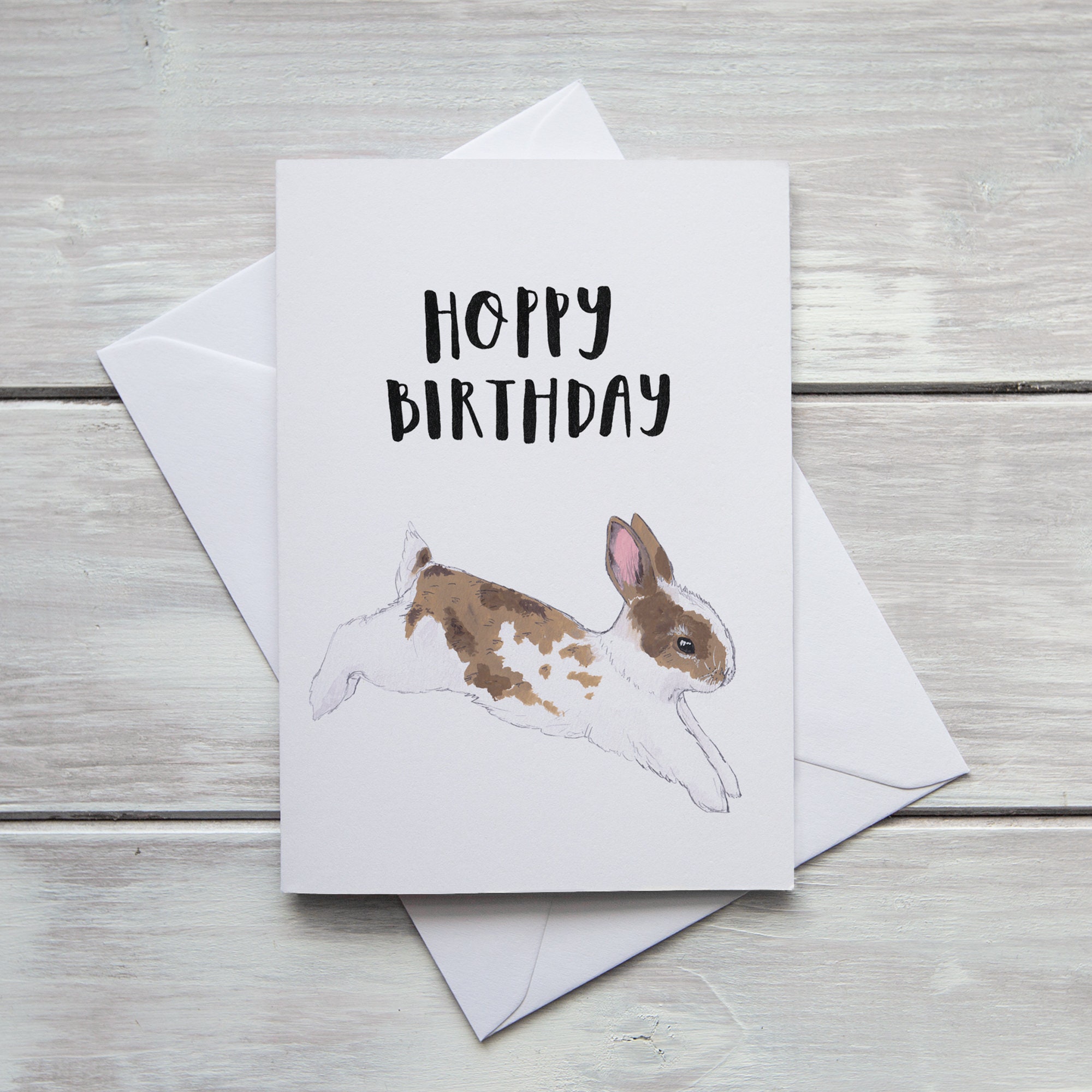 Hoppy Birthday Funny Rabbit Bunny Pun Birthday Card | Etsy