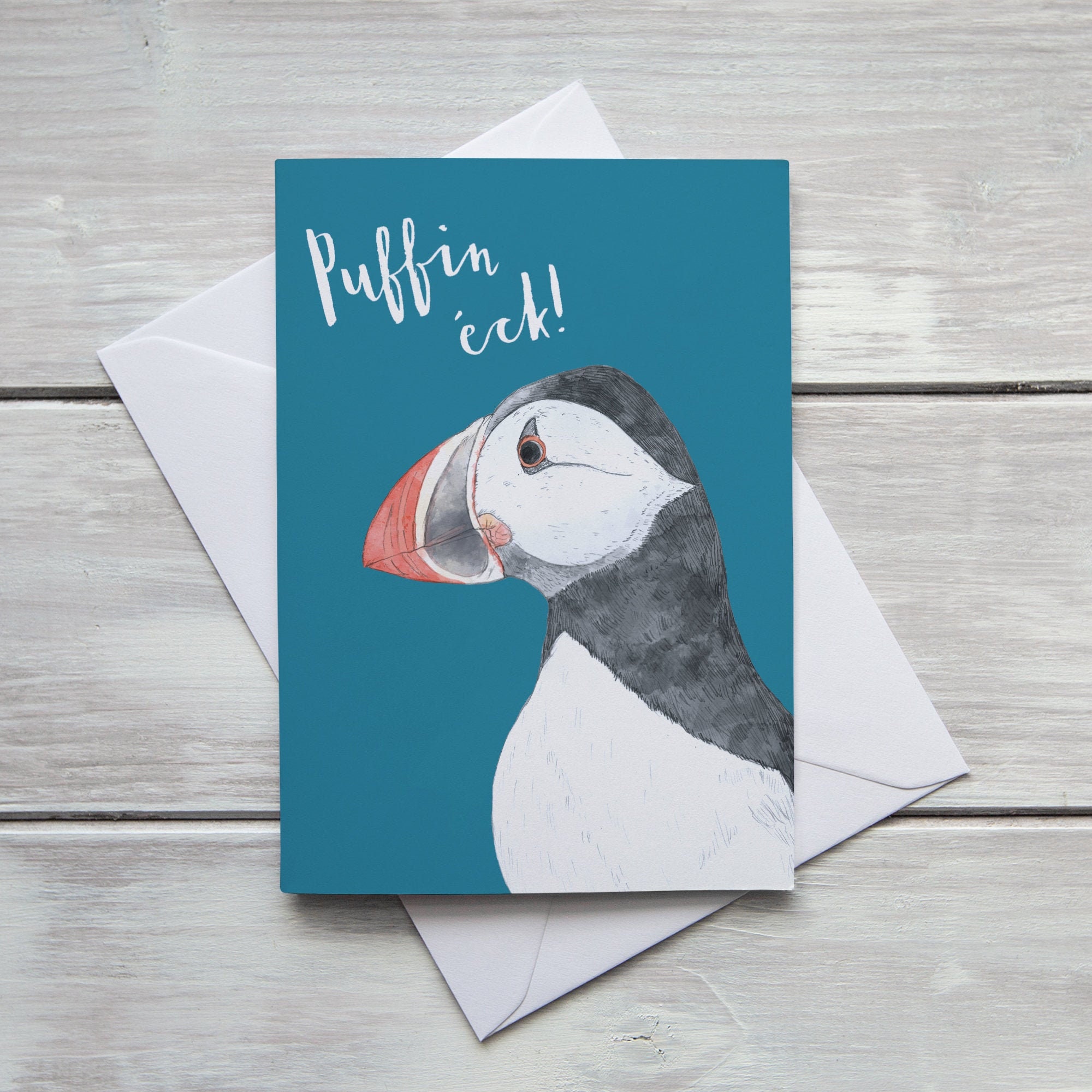 Puffin 'Eck Puffin Pun Greetings Card | Etsy