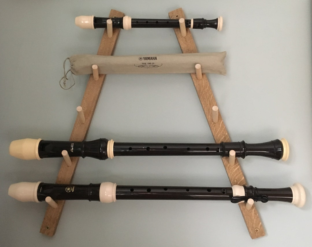 Recorder, Whistle, Flute Rack (wall Mounted) - Oak - Custom Made - M003 ...