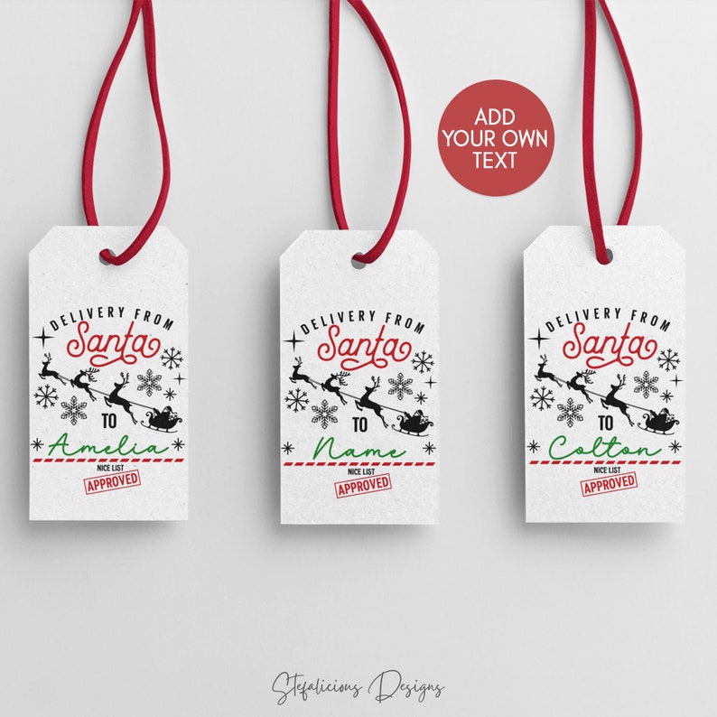 Editable Christmas Gift Tag Printable, Printable Vintage Santa Tag ...