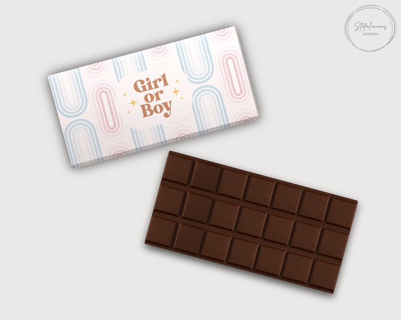 Retro Gender Reveal Chocolate Bar Labels Candy Bar Wrapper - Etsy