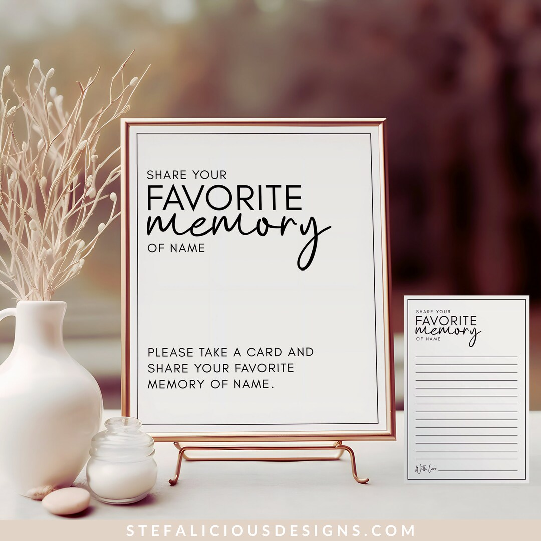 Share a Memory Card Template, Personalized Favorite Memory, Memorial ...