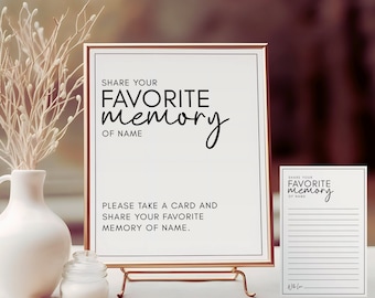 Share a Memory Card Template, Personalized Favorite Memory, Memorial ...
