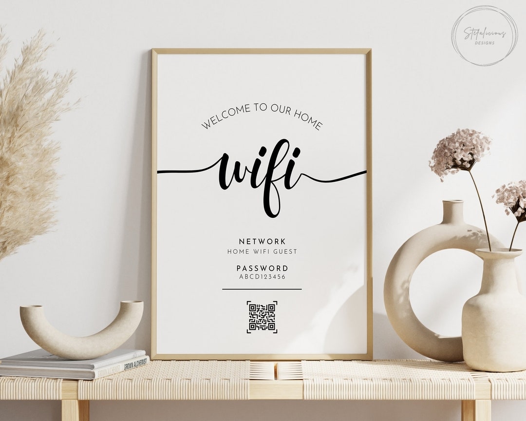 Wifi Password Sign Editable Wifi Sign Template Wifi Password - Etsy