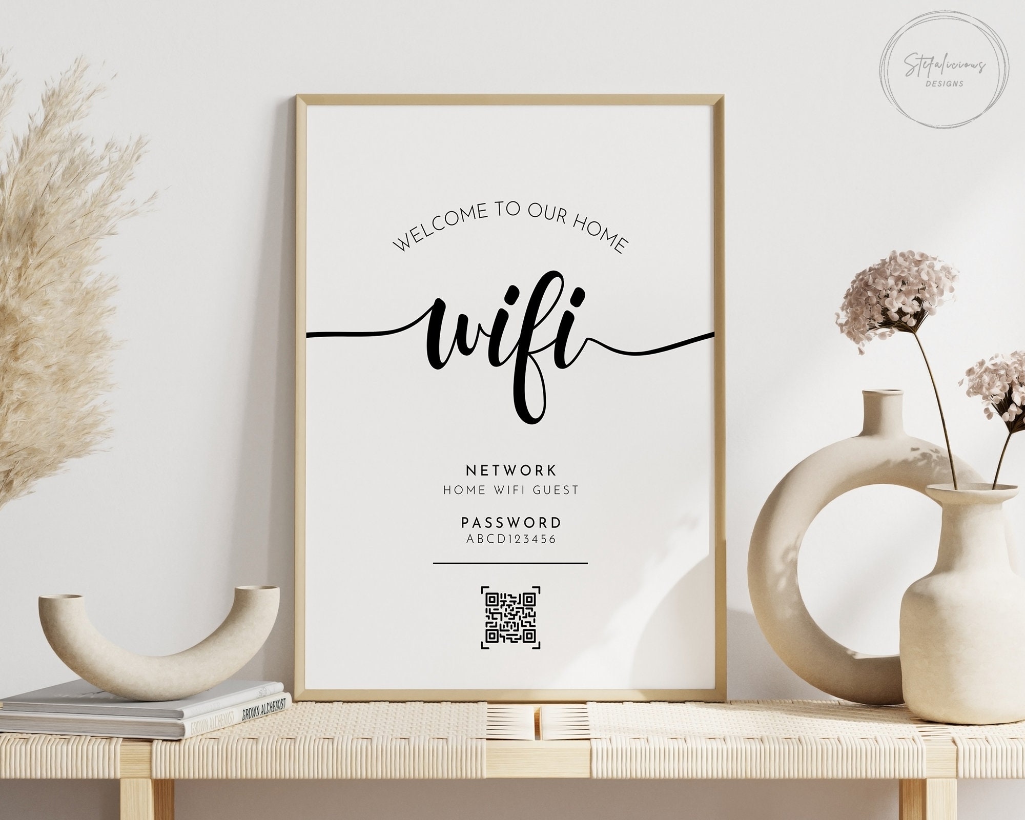 Wifi Password Sign Editable Wifi Sign Template Wifi Password - Etsy