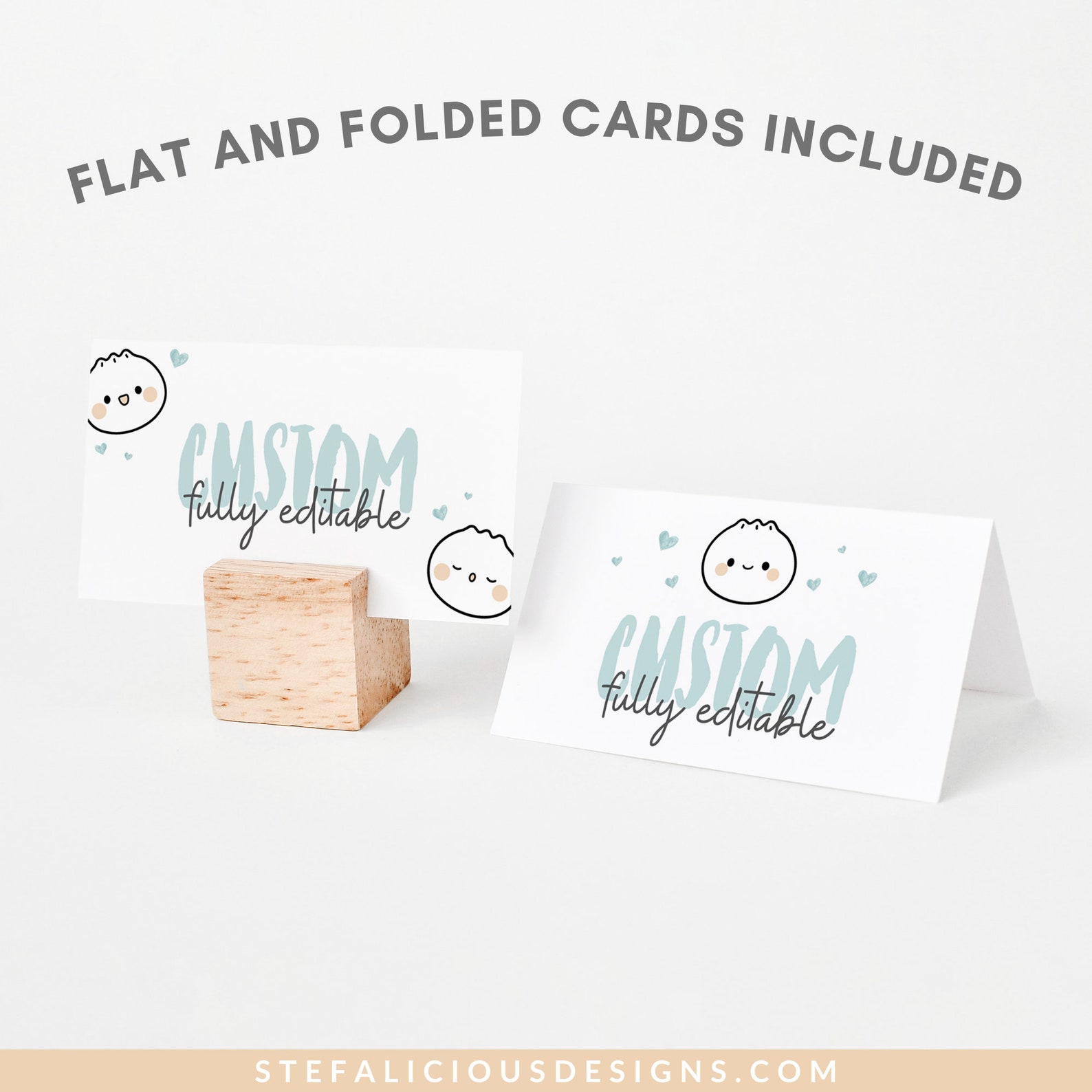 Cute Dumpling Table Cards, Dim Sum Place Cards, Bao Name Cards ...