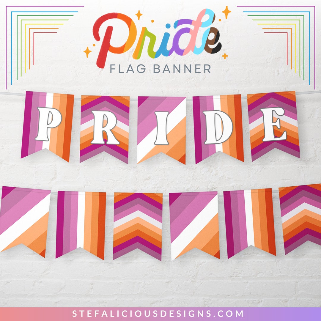 Lesbian Pride Banner, Printable LGBTQ Pride Month Decor, Pride Party ...