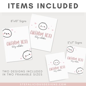 Cute Dumpling Table Signs, Dim Sum Custom Sign, Printable Bao Event ...