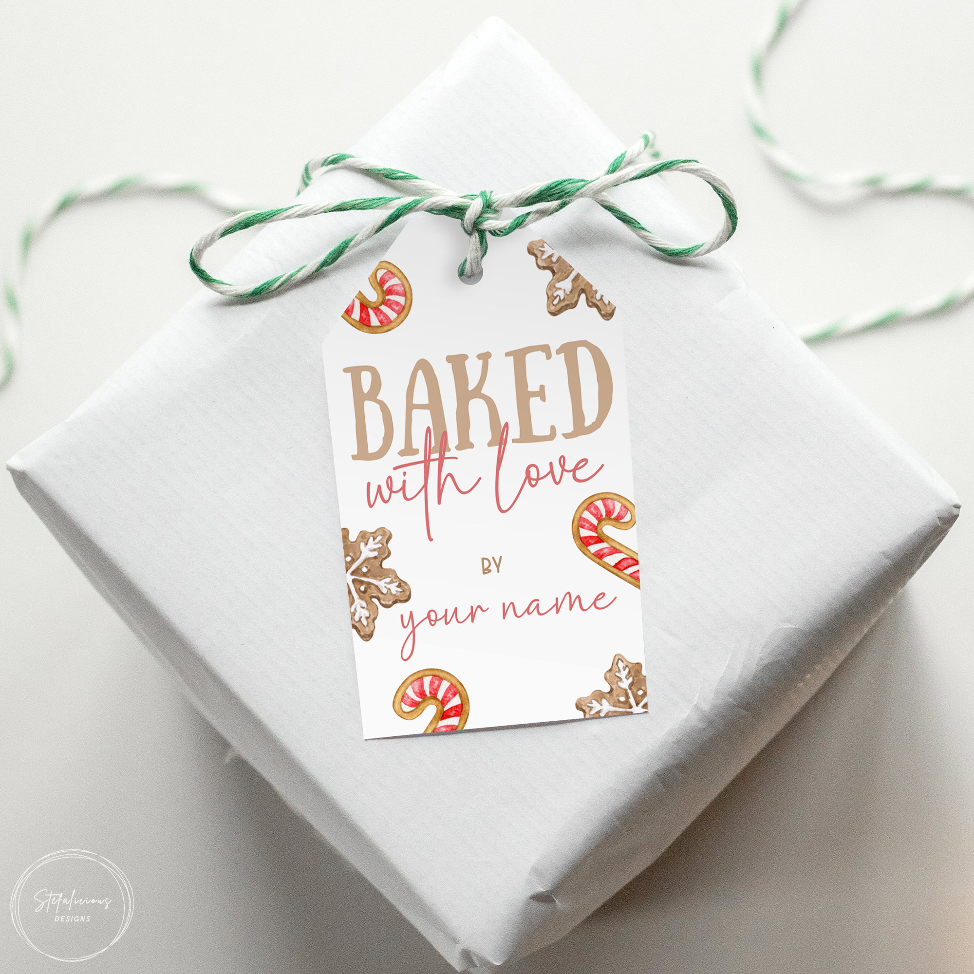Christmas Gift Tags Editable Template, Christmas Cookie Exchange Baked ...
