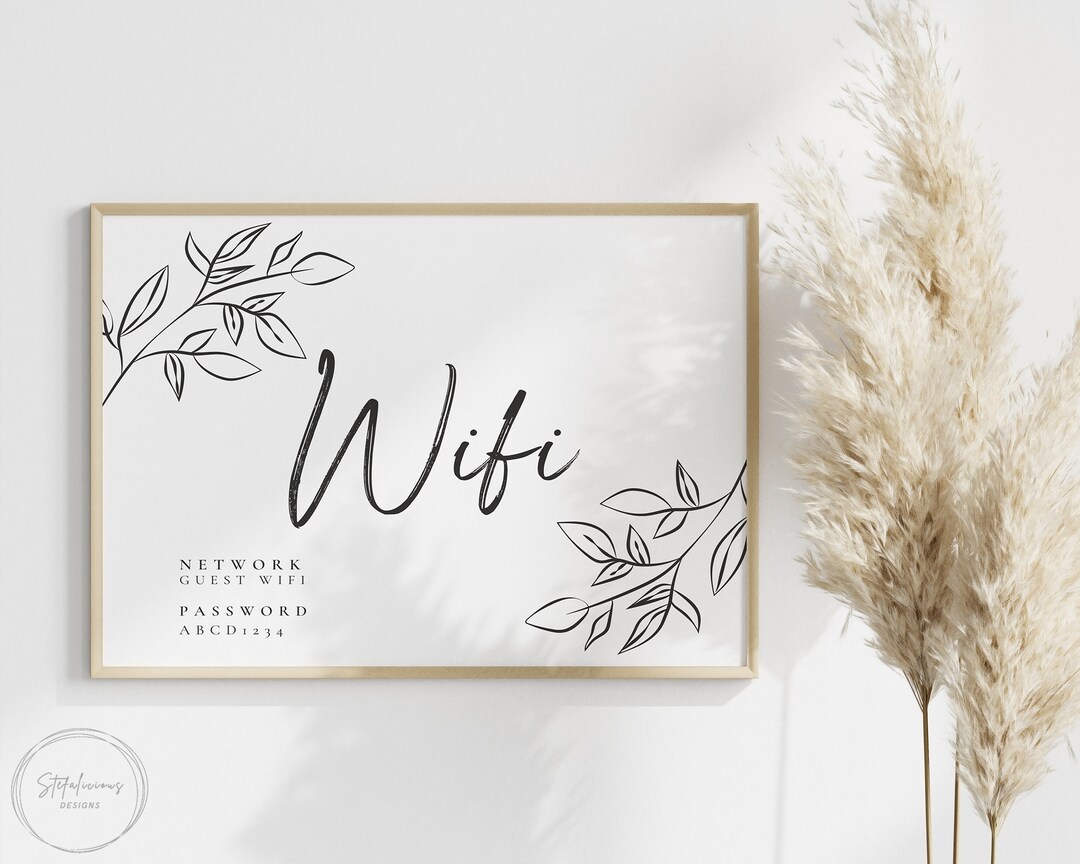 Wifi Password Sign Editable Wifi Sign Template Wifi Password - Etsy