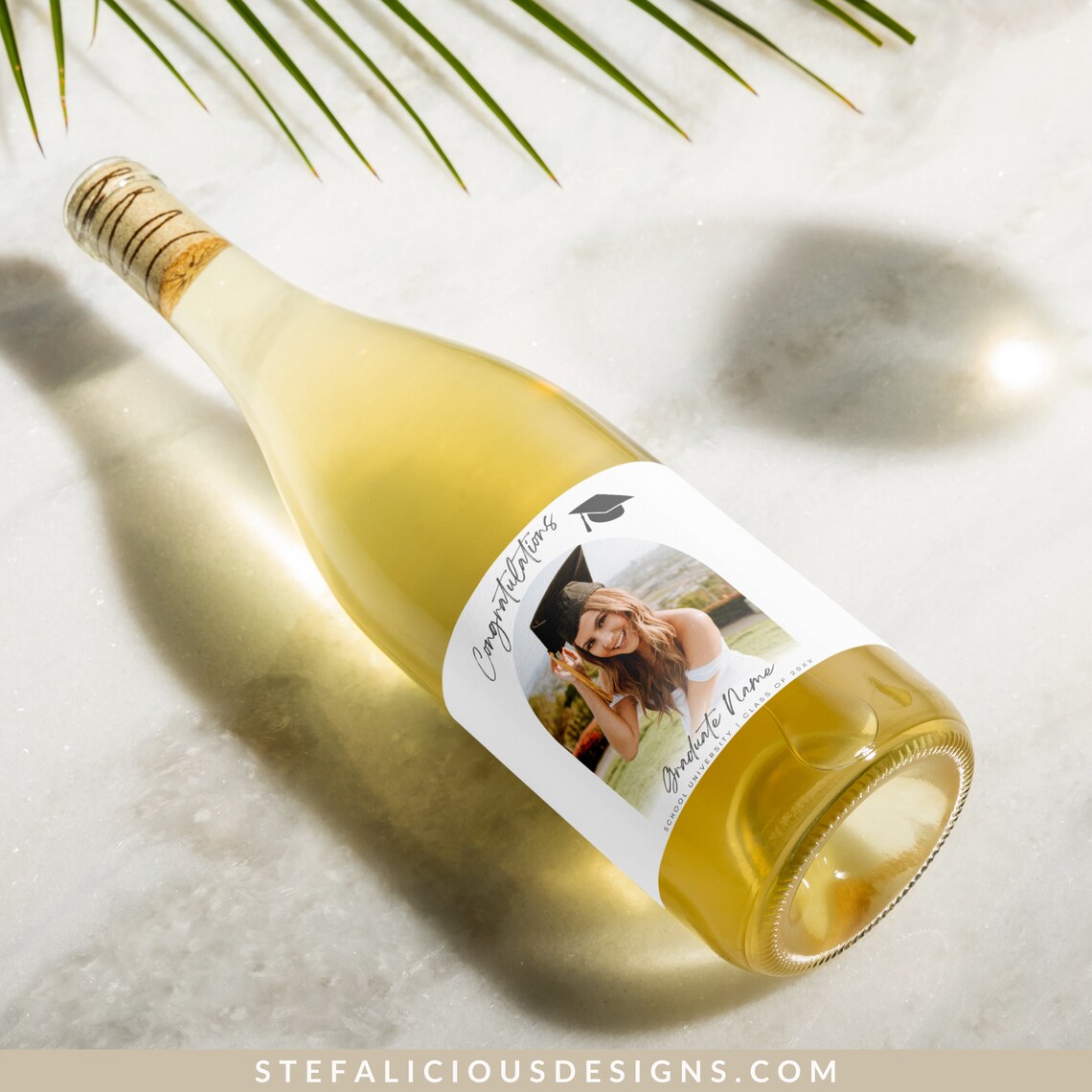 Graduation Wine Labels, Custom Champagne Labels, Minimalist Graduation ...