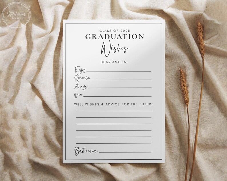 Graduation Advice Cards Wishes for the Graduate Class of - Etsy