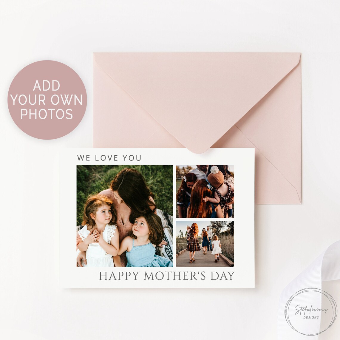 Editable Custom Photo Mother's Day Card, for Mom, Minimalist Card ...