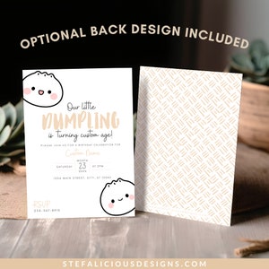 Dumpling Birthday Invitation, Bao Birthday Party Invite, Dim Sum Party ...