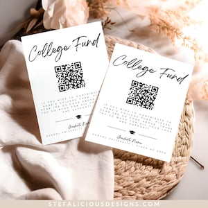 QR Code College Fund Graduation Insert, Printable Graduation College ...