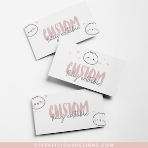 Cute Dumpling Table Cards, Dim Sum Place Cards, Bao Name Cards ...