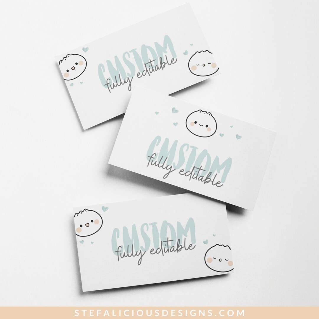 Cute Dumpling Table Cards, Dim Sum Place Cards, Bao Name Cards ...