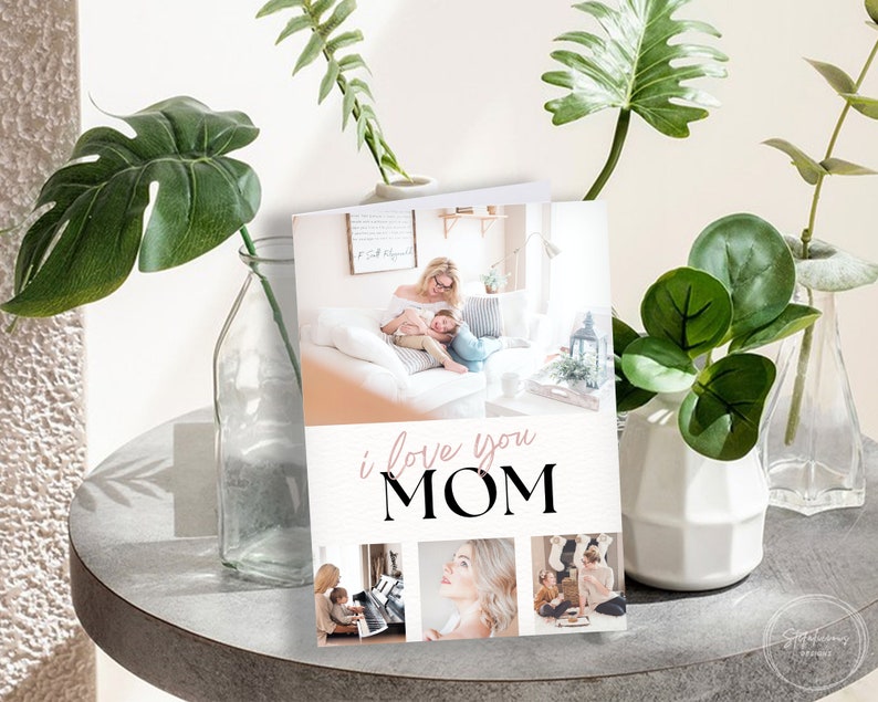 Custom Photo Greeting Card For Mom Printable Template Etsy