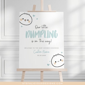 Cute Dumpling Welcome Sign, Little Dumpling Baby Shower Event Sign, Dim ...