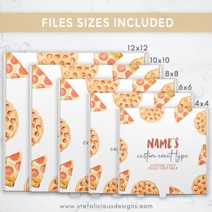 Pizza Box Label, Printable Pizza Theme Template, Pizza Party Favor ...