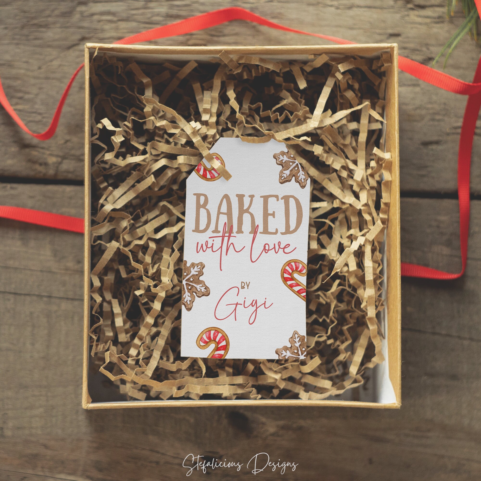 Christmas Gift Tags Editable Template, Christmas Cookie Exchange Baked ...