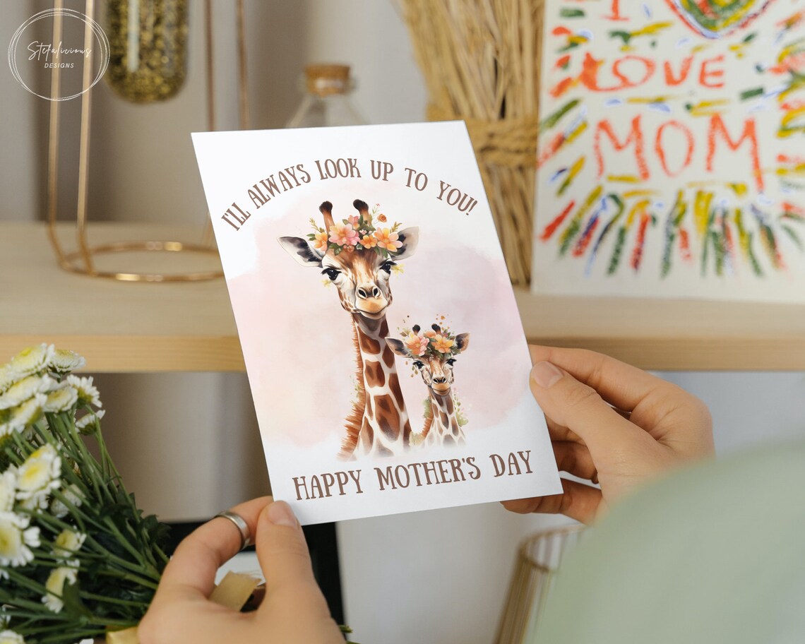 Printable Giraffe Pun Card Mother's Day Card Cute - Etsy