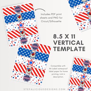 American Flag Water Bottle Labels, Patriotic Party, 4th of July ...