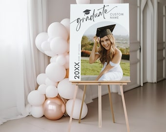 Minimalist Graduation Party Welcome Sign Template, Printable Grad Party ...