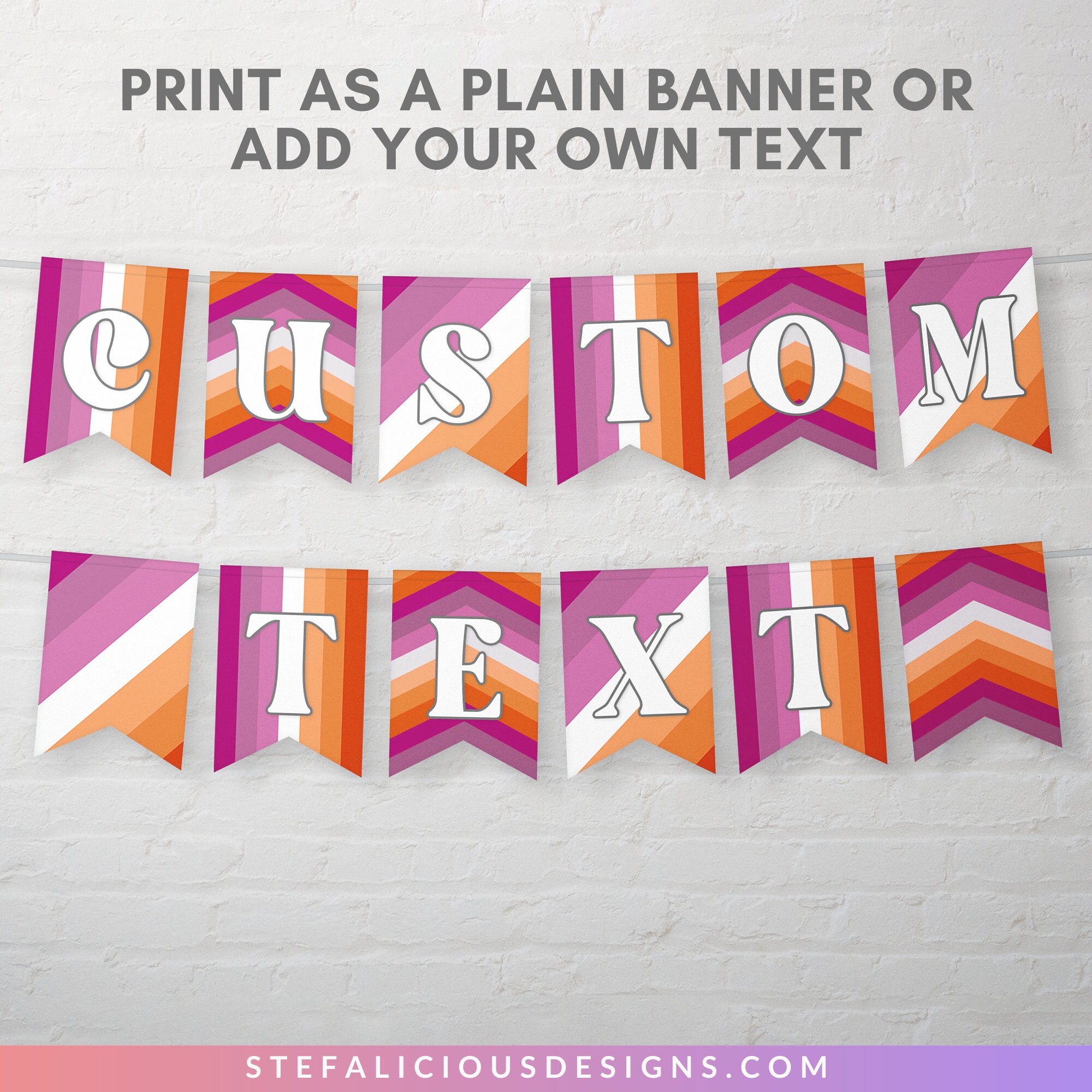 Lesbian Pride Banner, Printable LGBTQ Pride Month Decor, Pride Party ...