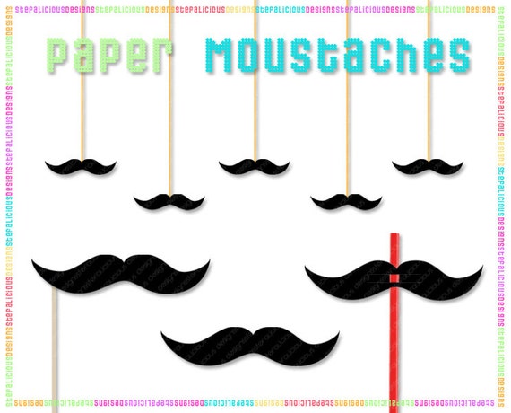 Printable Paper Mustaches instant Download - Etsy