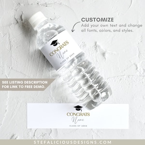 Graduation Water Bottle Labels, Graduation Party Water Bottle Label ...