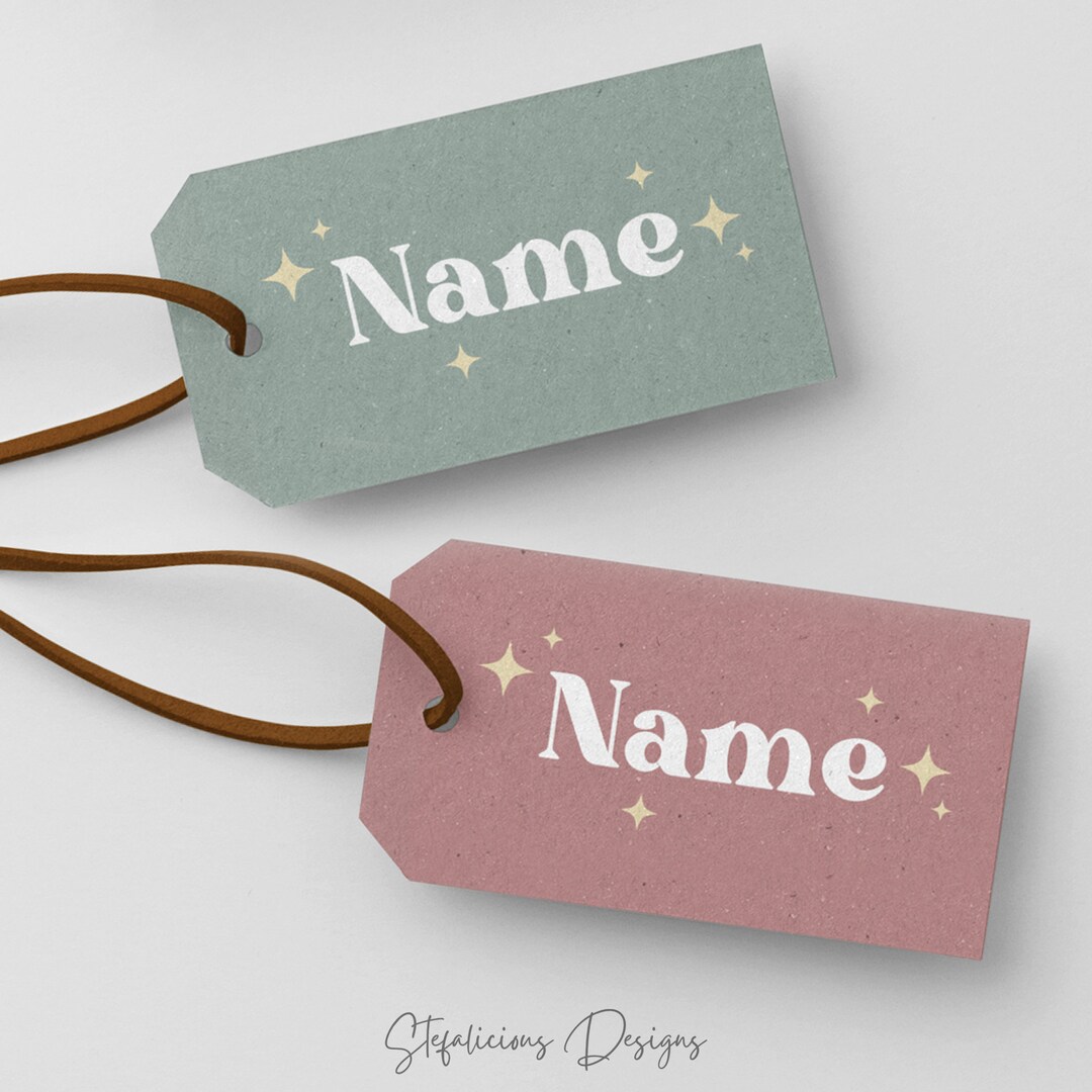 Christmas Gift Tags, Editable Template, Retro Gift Tags, Kids Gift Tags ...