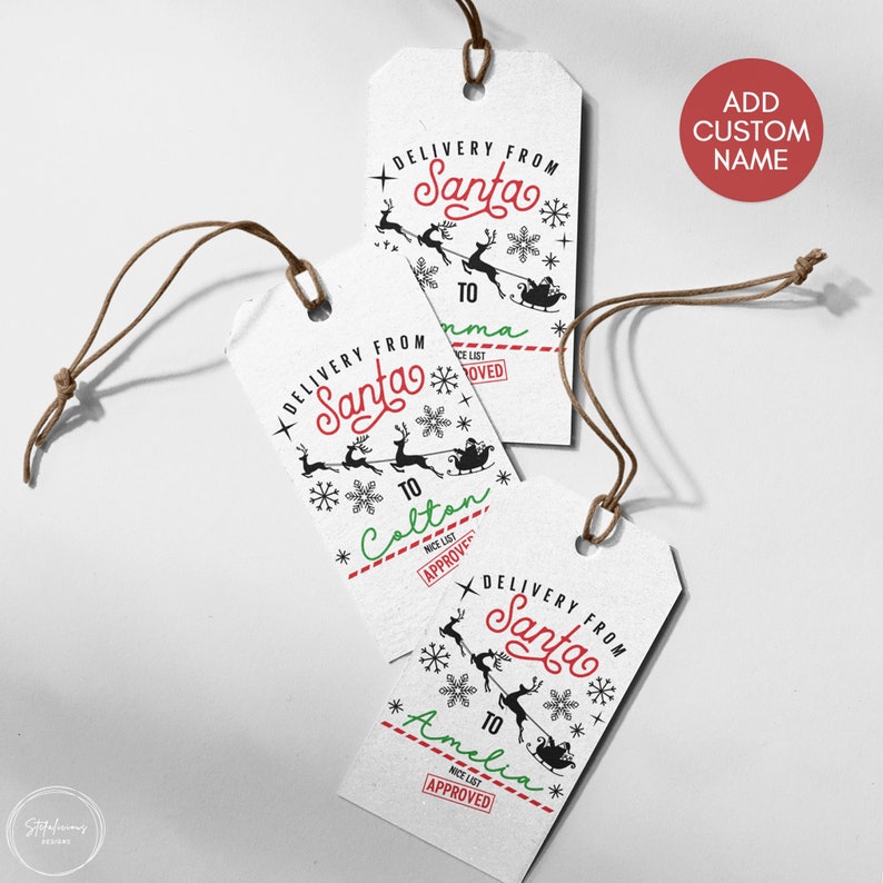 Editable Christmas Gift Tag Printable, Printable Vintage Santa Tag ...