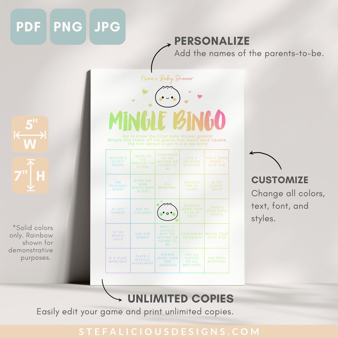 Baby Shower Mingle Bingo, Little Dumpling Baby Shower, Cute Dumpling ...