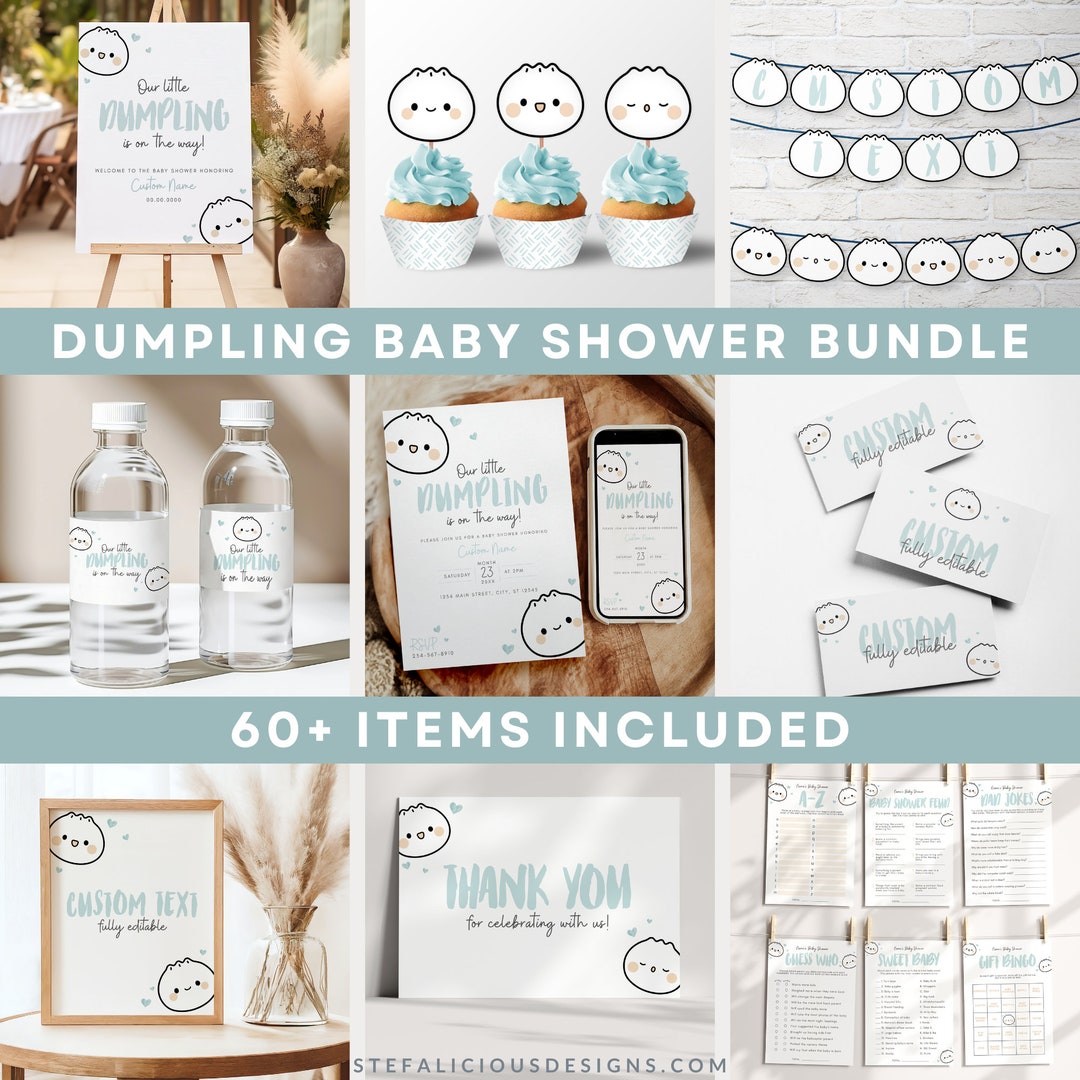 Little Dumpling Baby Shower Bundle, Cute Dumpling Baby Shower Set, Bao ...