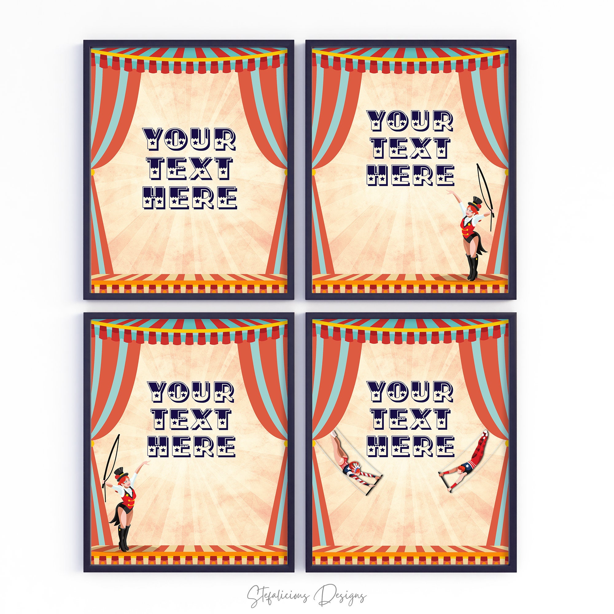 Editable Circus Party Table Signs, Carnival Party Decor, Digital ...