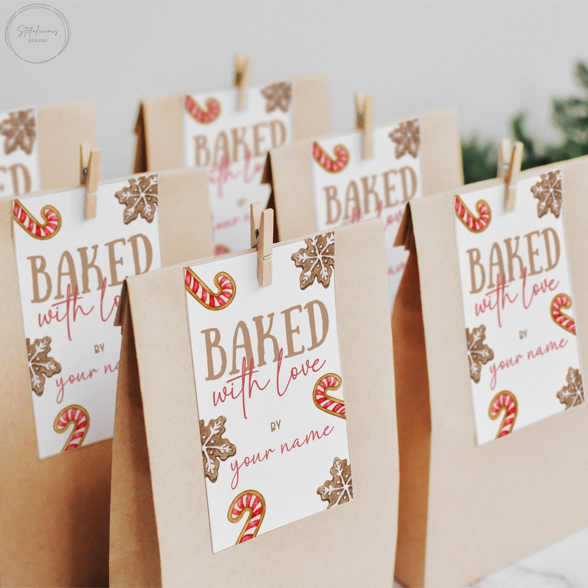 Christmas Gift Tags Editable Template, Christmas Cookie Exchange Baked ...